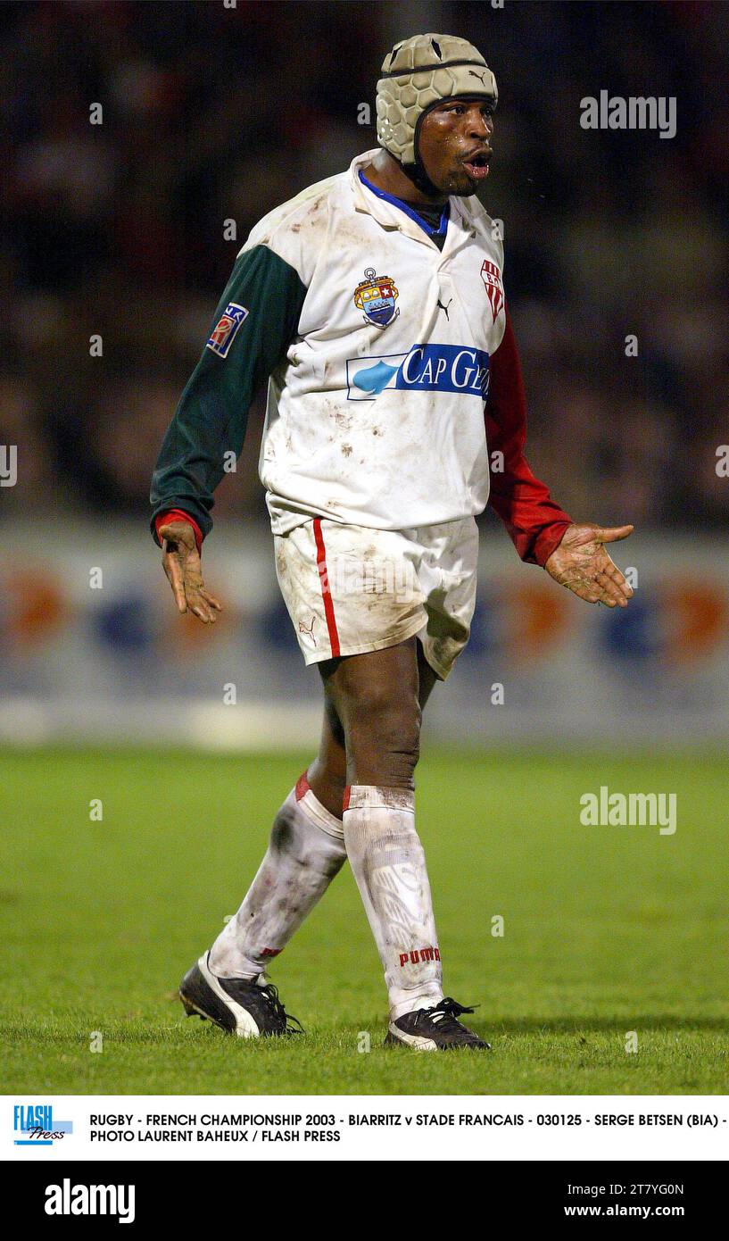 RUGBY - FRENCH CHAMPIONSHIP 2003 - BIARRITZ v STADE FRANCAIS - 030125 ...