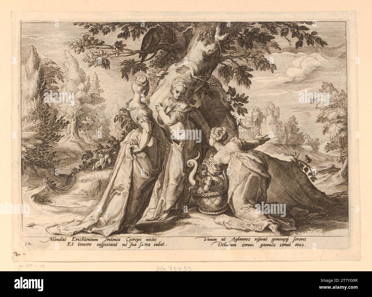Hendrick Goltzius The daughters of the Cecrops open the basket with ...