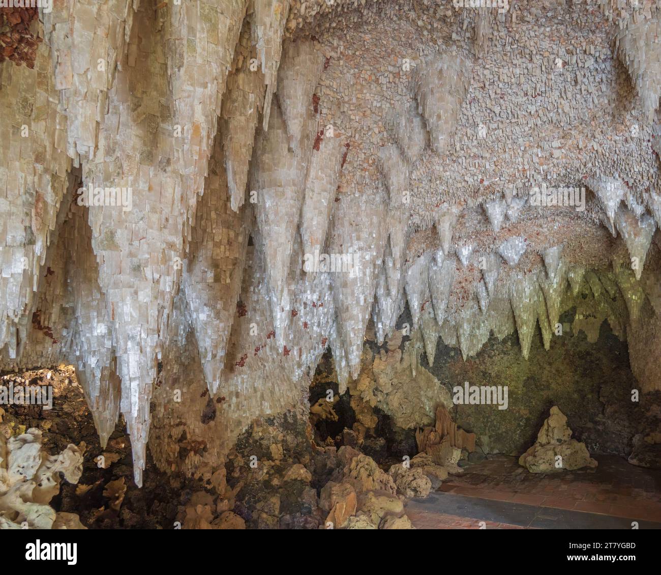 The man made Crystal Grotto beside the Serpentine Lake at Painshill ...