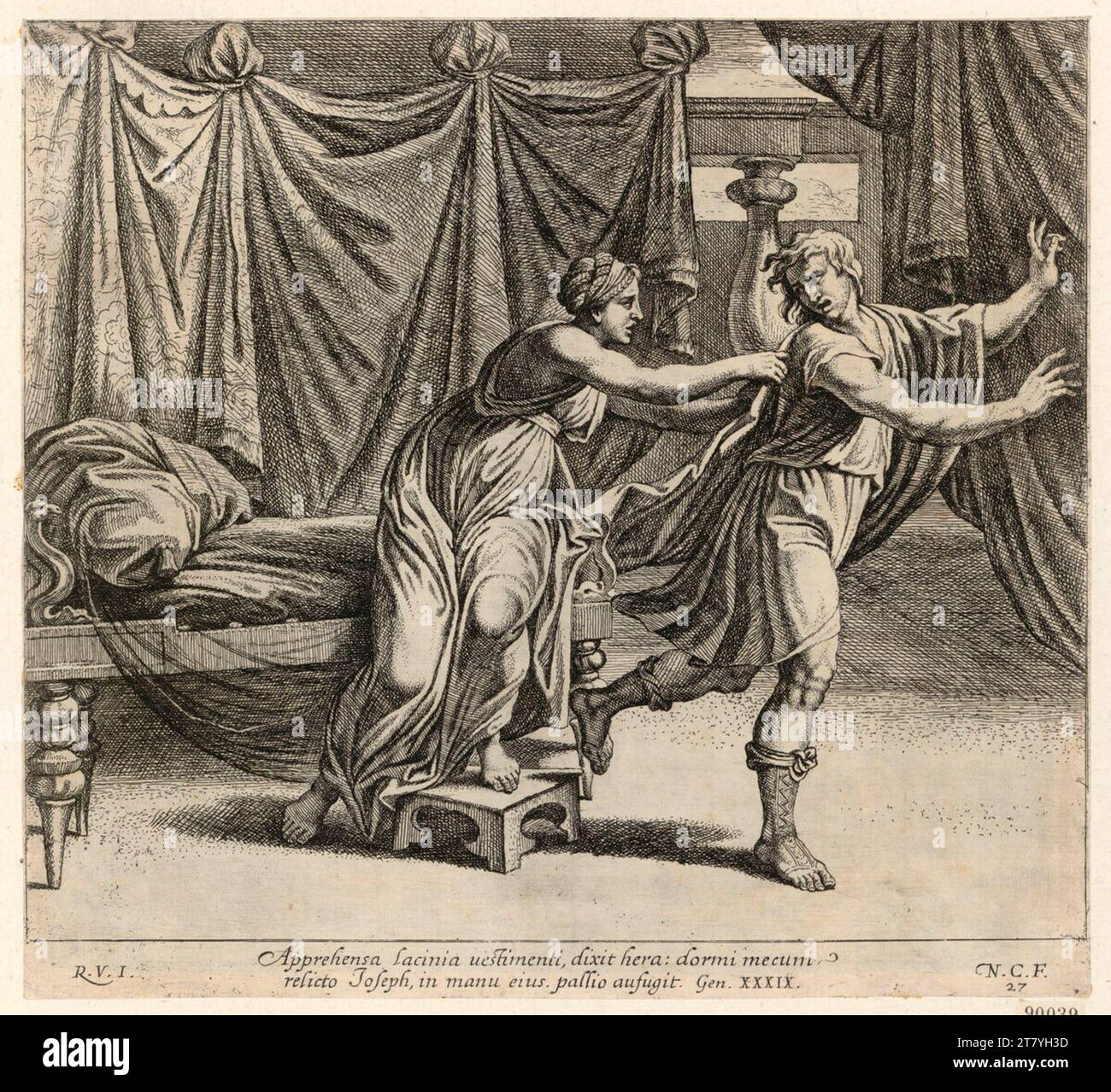 Nicolas Chaperon (Engraver) Joseph and the wife of the Potiphar ...