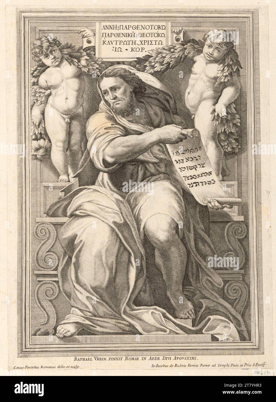 Cesare Fantetti (Engraver) Prophet Jesaja. etching 1675 , 1675 Stock ...