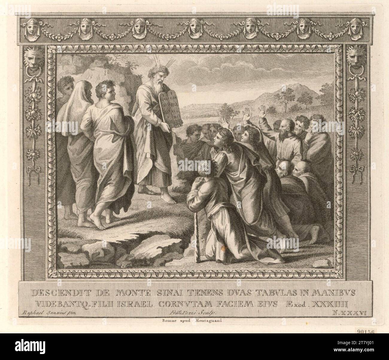 Francesco Pozzi (Engraver) Moses shows the boards of law. Copper ...