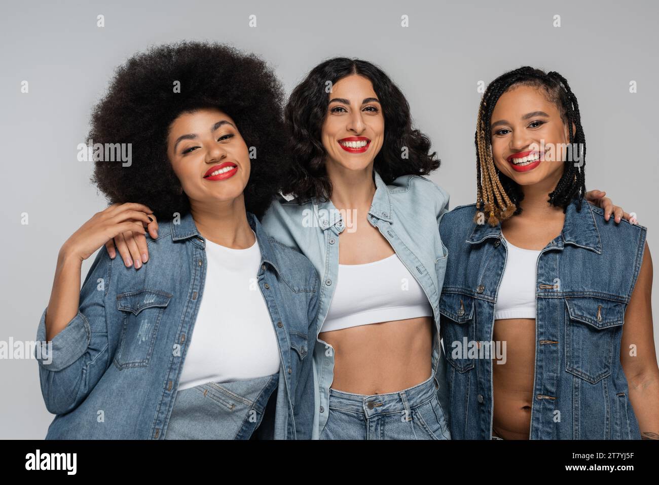 Attractive multiracial group young friends hi-res stock photography and ...