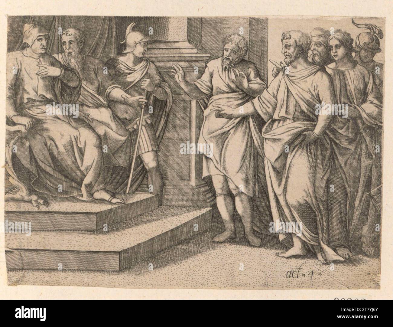 Raffaello Santi Scene from the New Testament. Copper engraving print ...