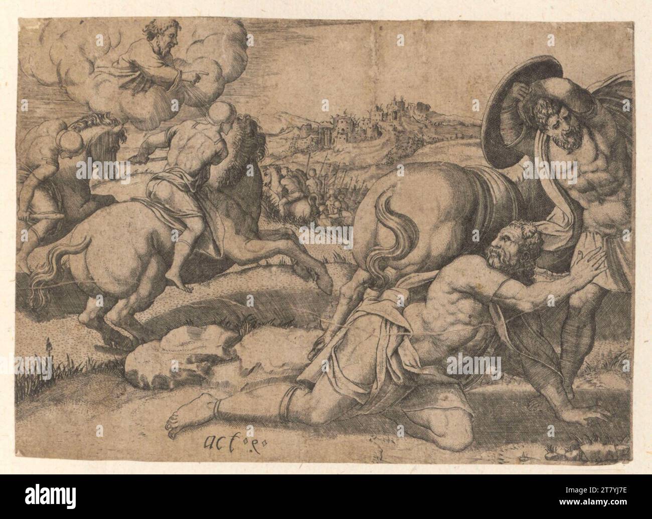 Raffaello Santi Scene from the New Testament. Copper engraving print ...