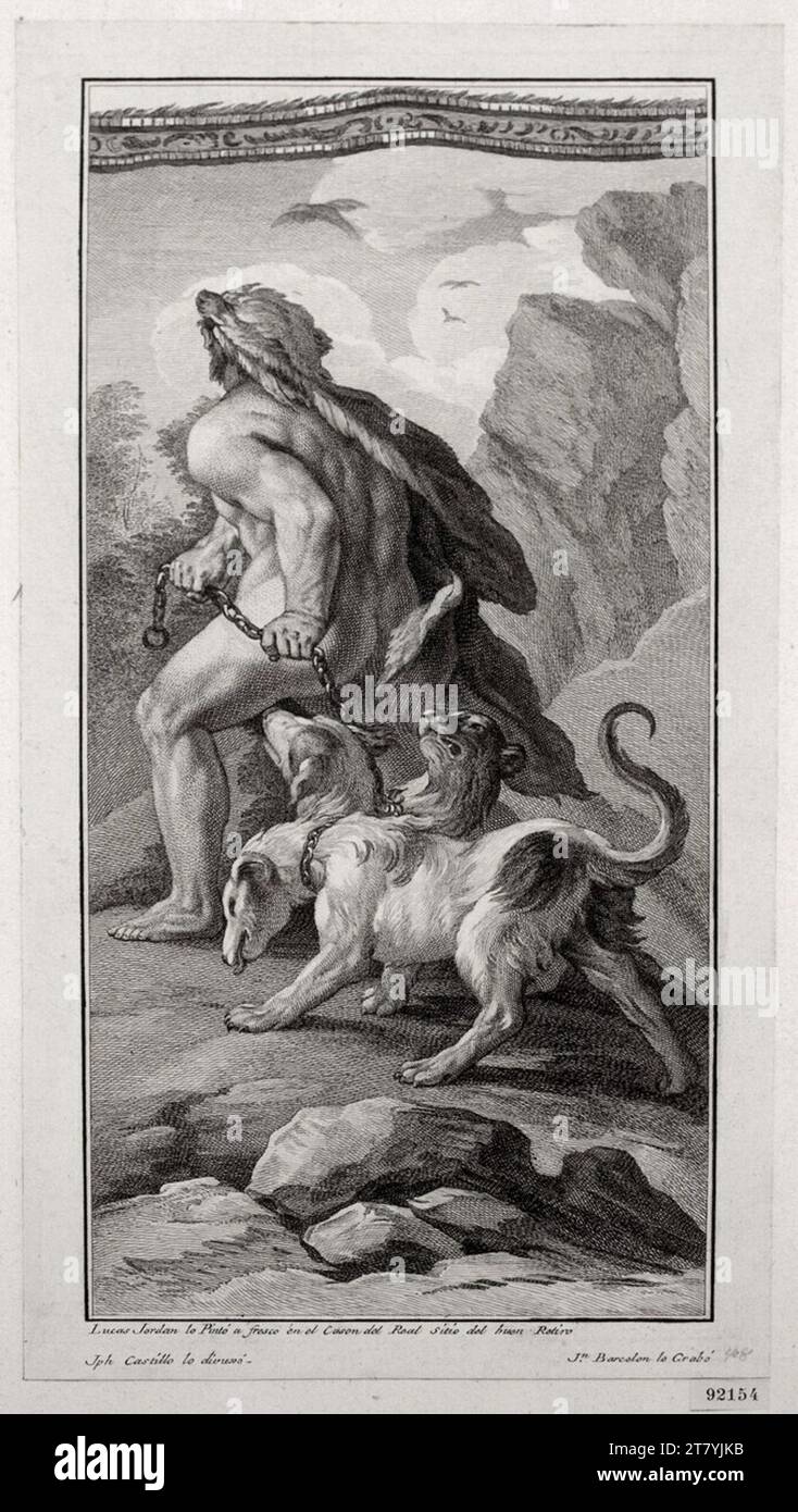 Juan Barcelon (Engraver) Hercules and the Hellhund Kerberus. Copper ...