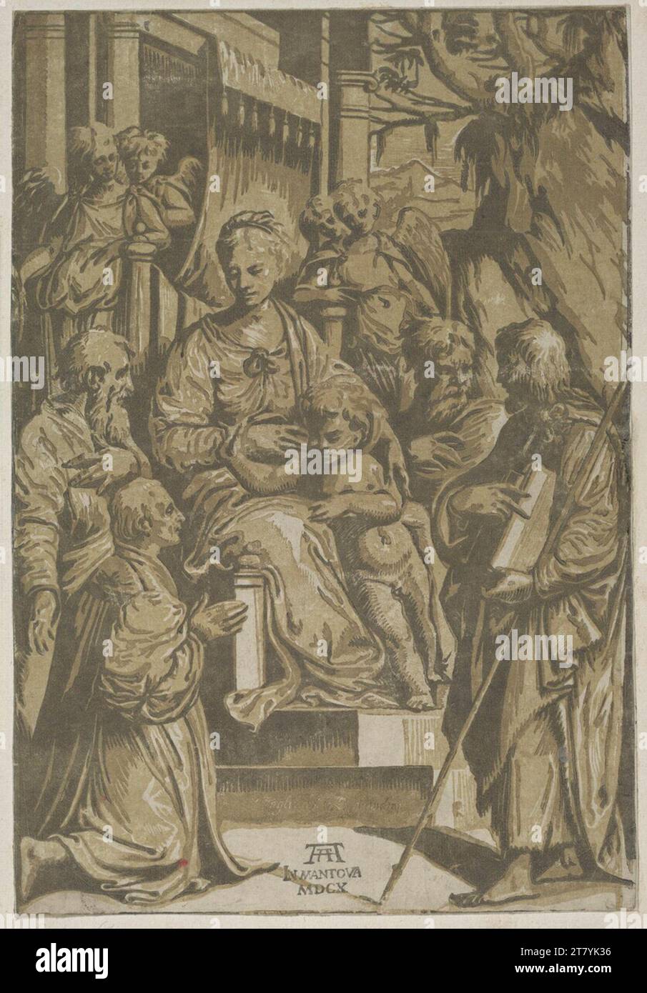 Alessandro Gandini The Our Lady with child and saint. Clair OBSCUR ...