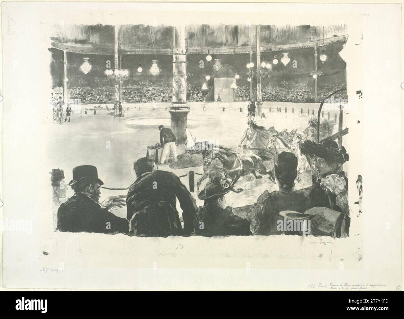 Alexandre Lunois Roman tanks races at the racetrack. Lithograph; rolled ...