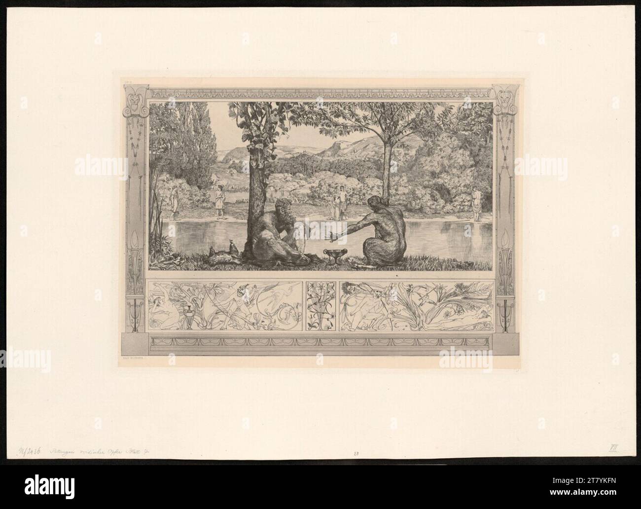 Max Klinger Narcissus und Echo 1 (Work 2, Blatt 7). Etching, aquatint (in the framework ...