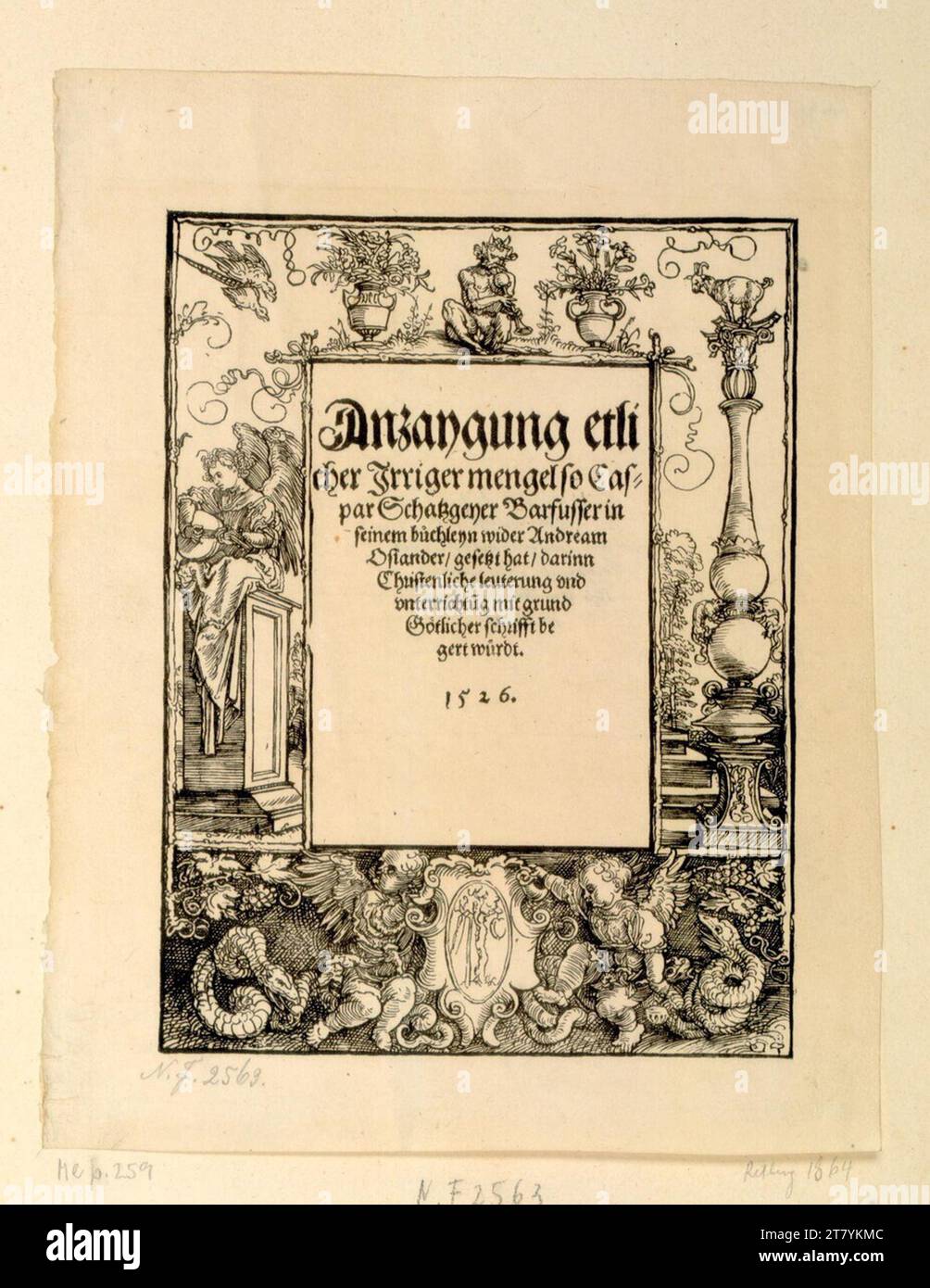 Albrecht Dürer (School) Title bordure with loudly playing angel (title ...