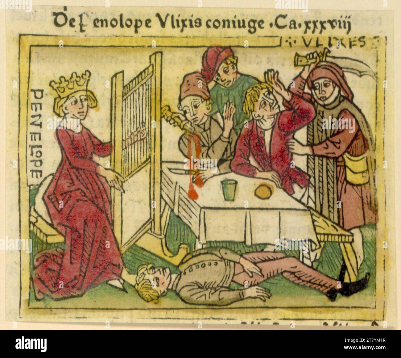 Johann Zainer Penelope Ulyssis - Penelope, Ulysses. Woodcut, colored ...