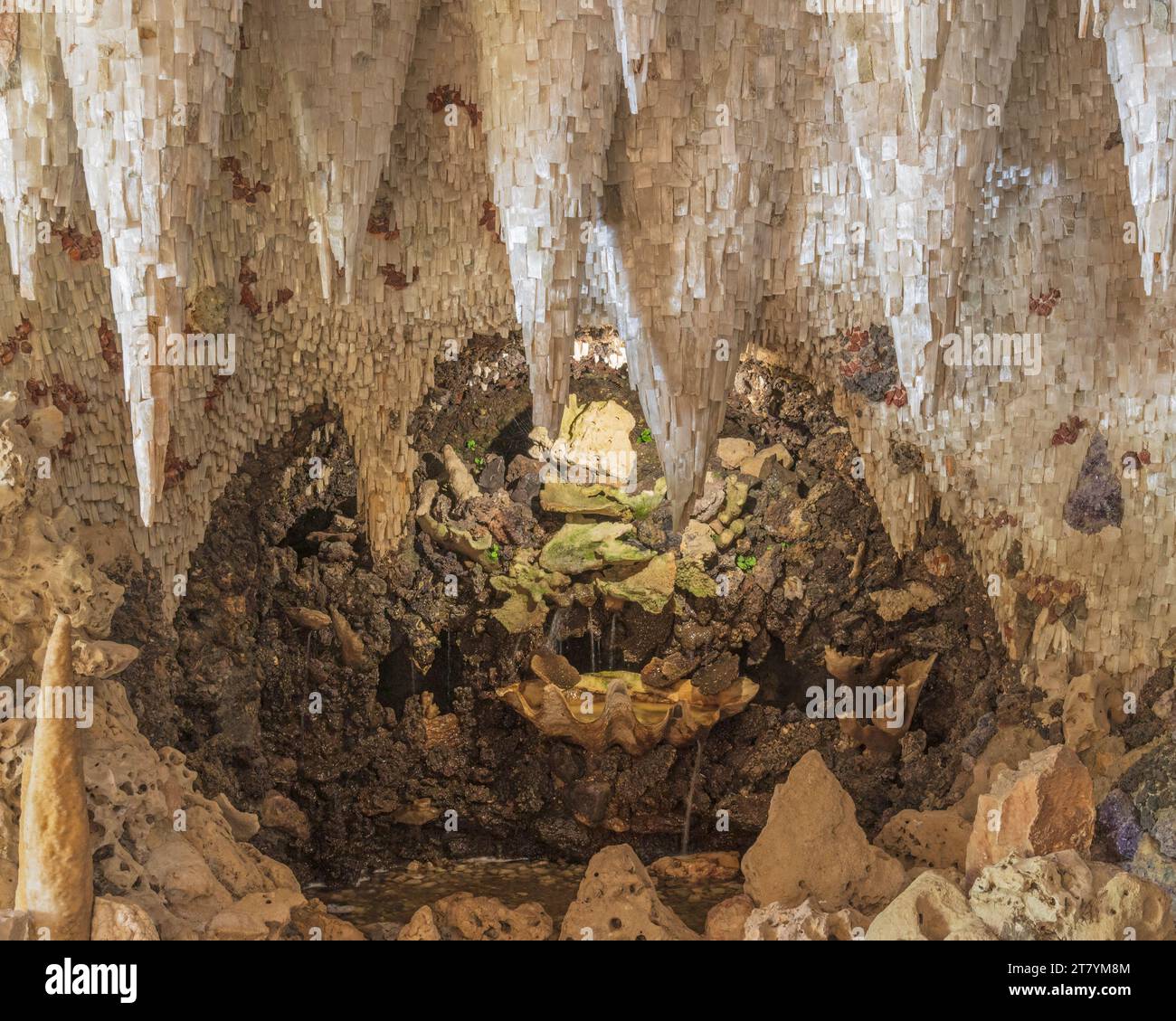 The man made Crystal Grotto beside the Serpentine Lake at Painshill ...