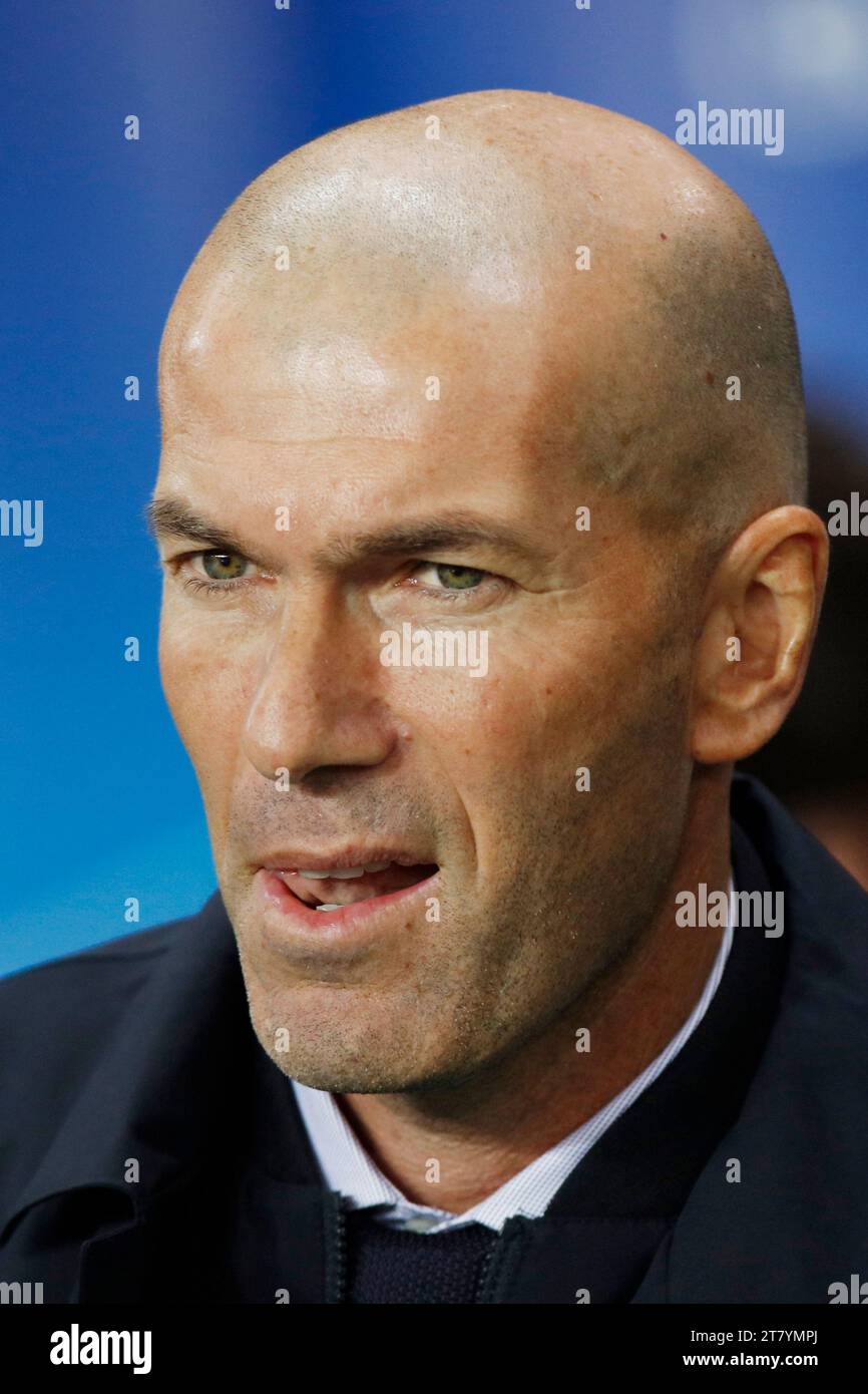 Coach Zinedine Zidane of Real Madrid during the UEFA Champions League ...