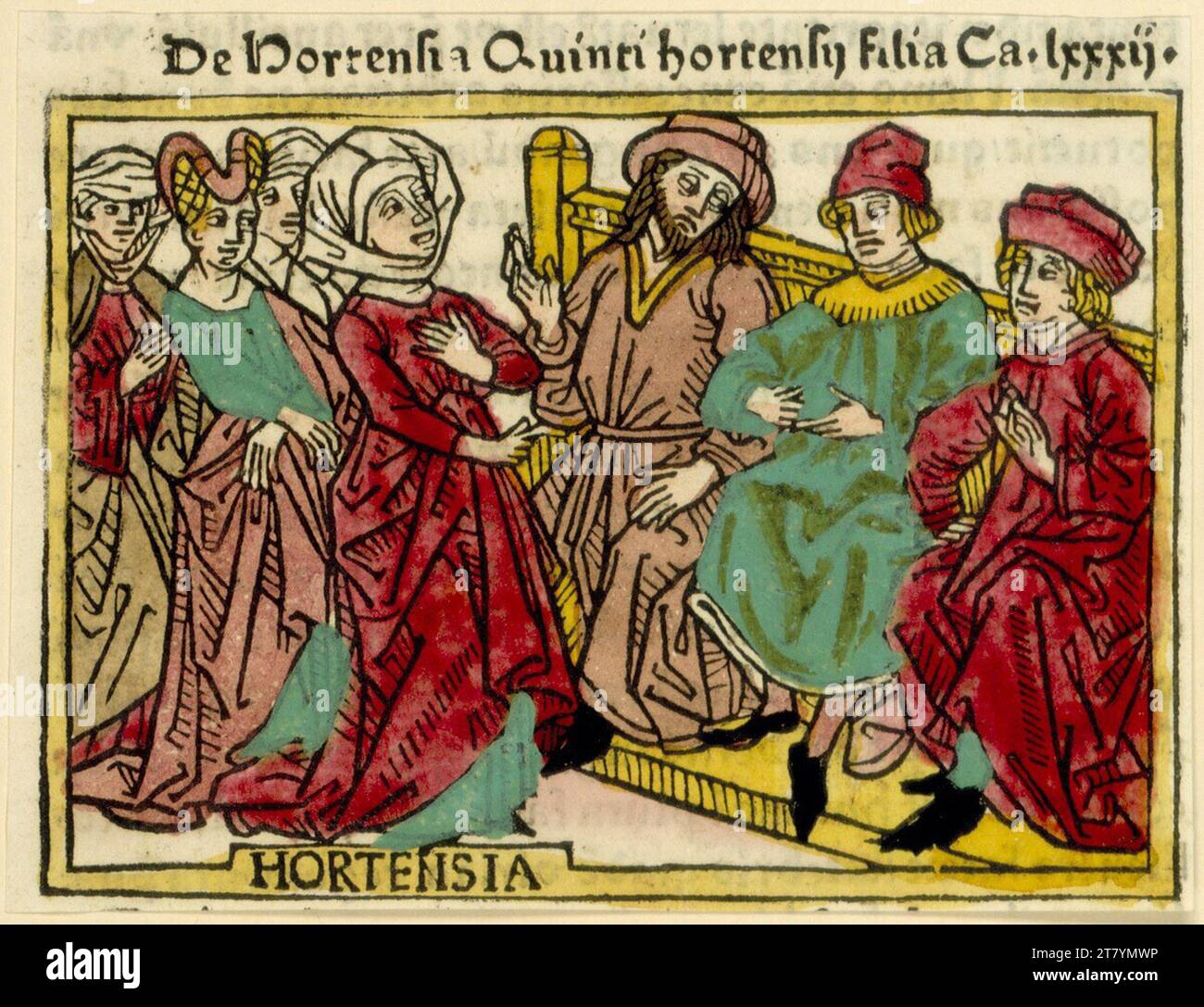 Johann Zainer The Hortensia the fifth daughter. Woodcut, colored 1473 ...