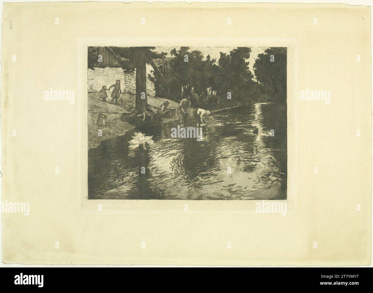 Emil Orlik Washing lines. Etching; Aquatinta; Roulette; Vernis mou 1898 ...