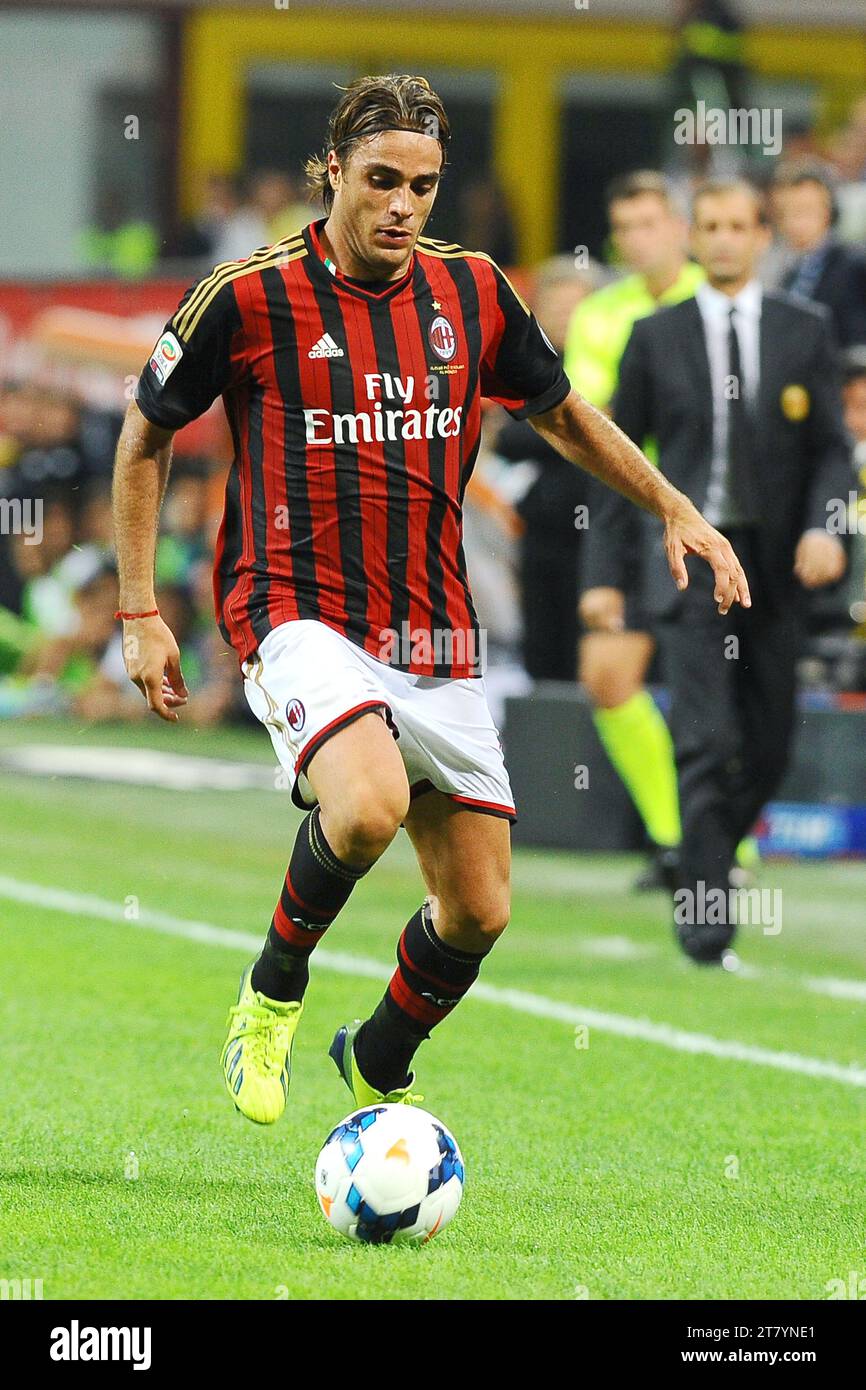 Alessandro Matri of AC Milan in action during the italian championship ...