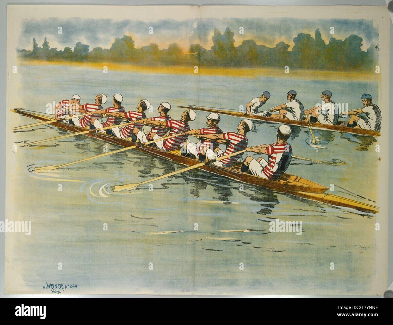 Anonym Poster for a rowing regatta. Color before 1899 Stock Photo - Alamy