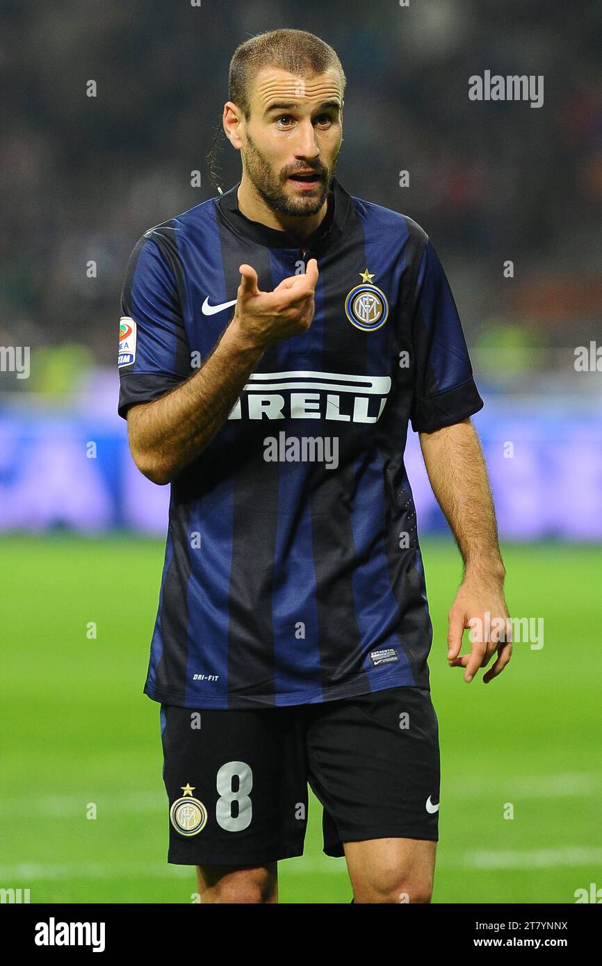 Rodrigo Palacio of FC Inter Milan gestures during the italian ...