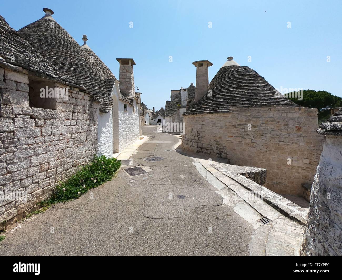 Scenic sight in Alberobello, the famous Trulli village in Puglia ...