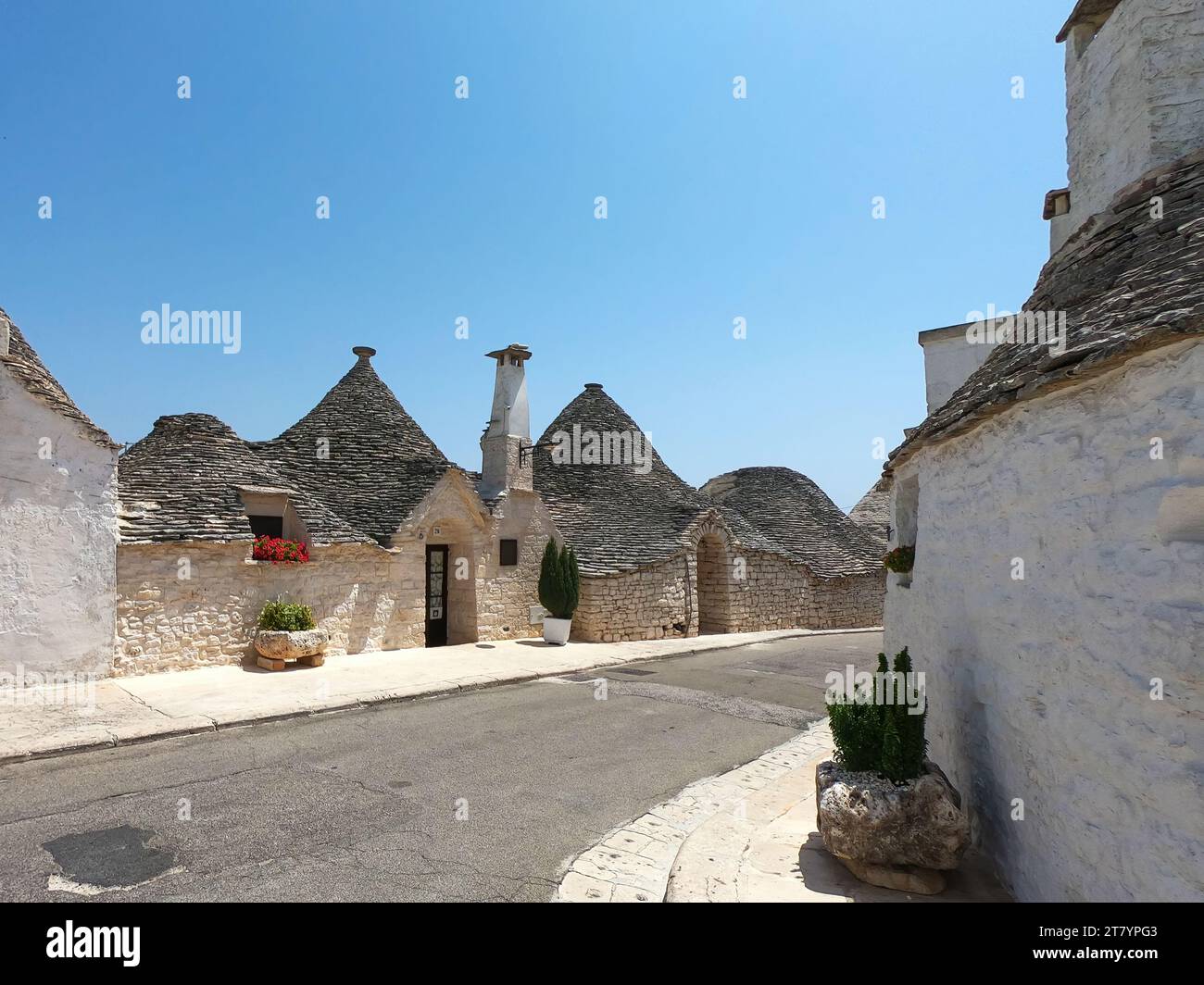 Scenic sight in Alberobello, the famous Trulli village in Puglia ...