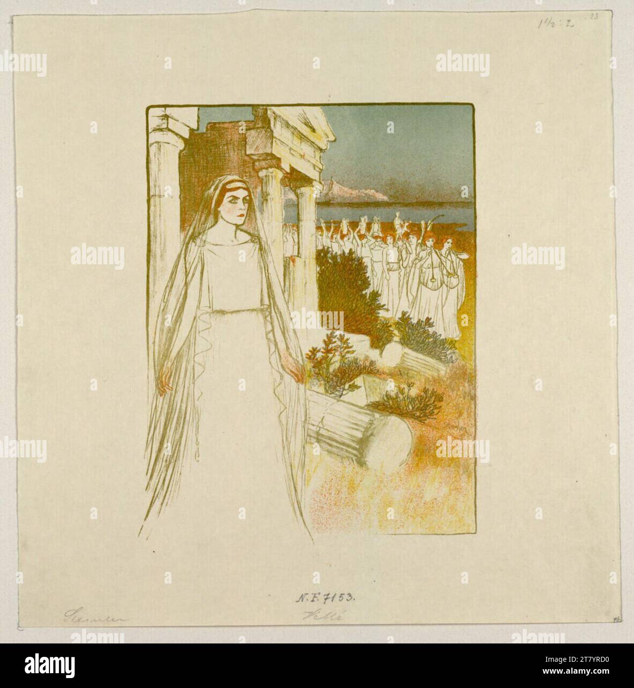 Théophile Alexandre Steinlen Vestalin for temple ruine. Color Stock ...