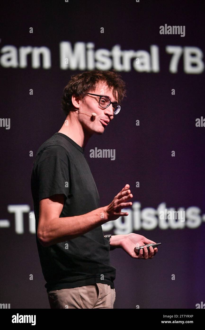 Paris, France. 17th Nov, 2023. Co-founder and CEO of Mistral AI Arthur ...