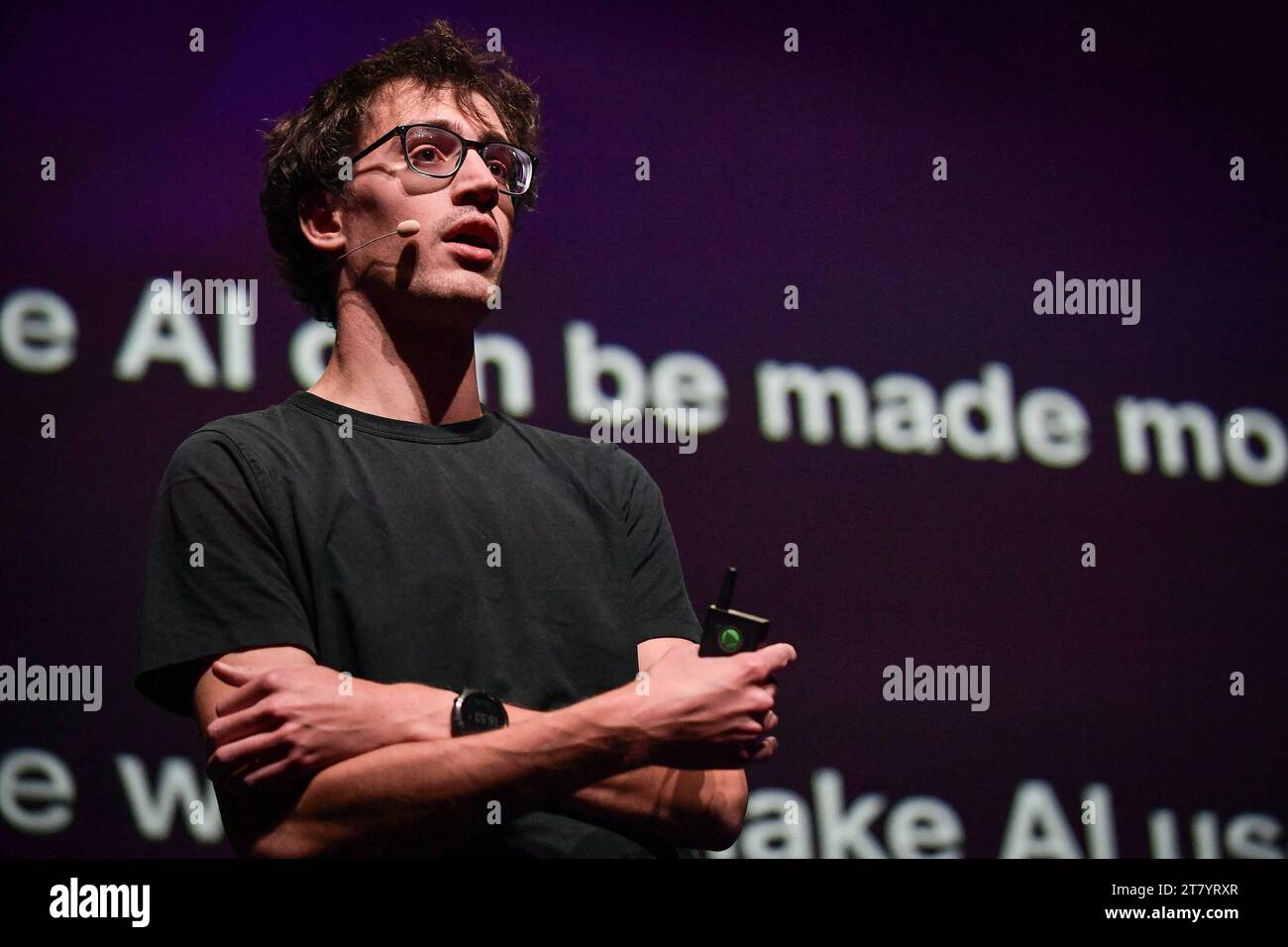 Paris, France. 17th Nov, 2023. Co-founder and CEO of Mistral AI Arthur ...