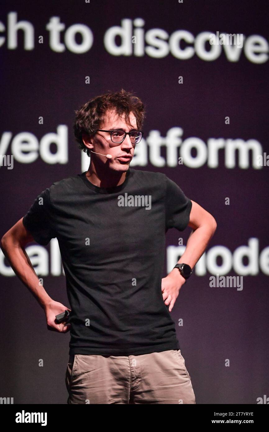 Paris, France. 17th Nov, 2023. Co-founder and CEO of Mistral AI Arthur ...
