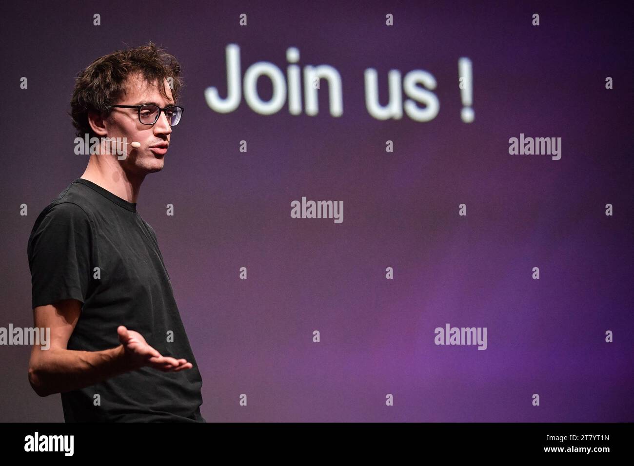 Paris, France. 17th Nov, 2023. Co-founder and CEO of Mistral AI Arthur ...