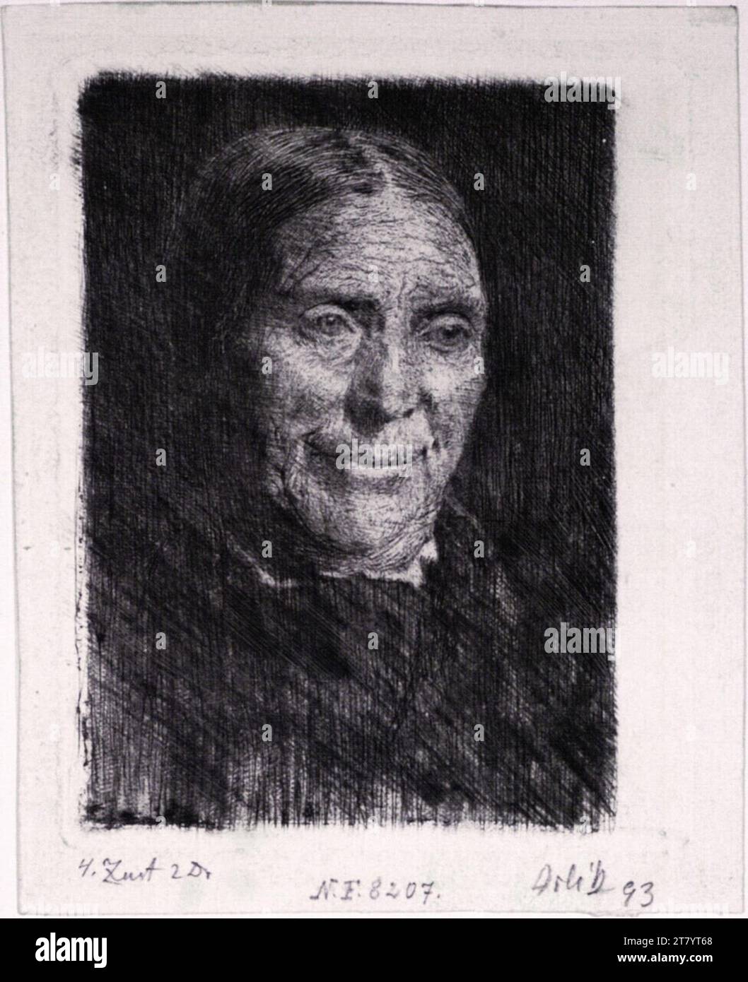 Emil Orlik Old woman. etching 1893 , 1893 Stock Photo - Alamy