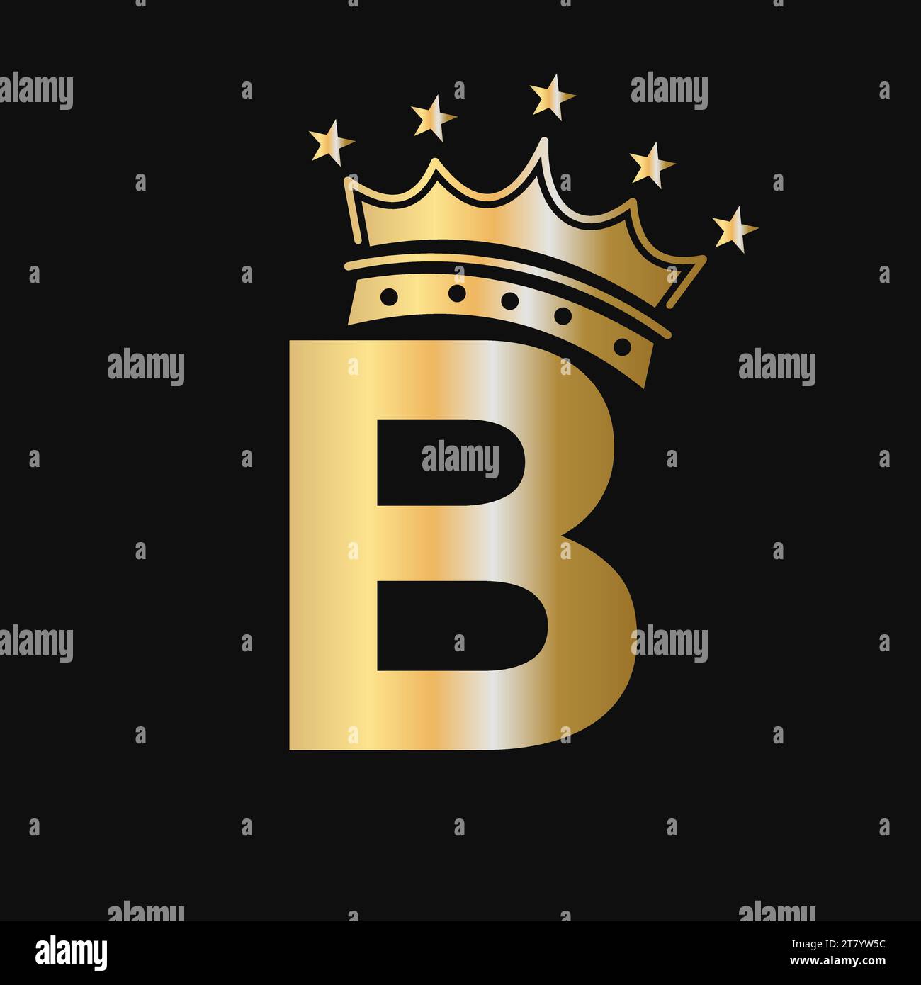 Crown Logo On Letter B With Star Icon. Luxury Symbol Vector Template ...