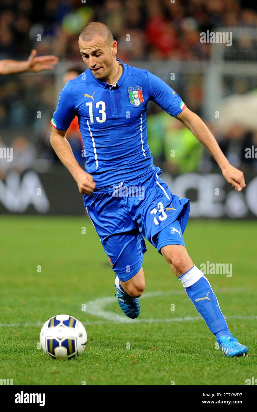Luca Antonelli of Italy in action during the friendly match between ...