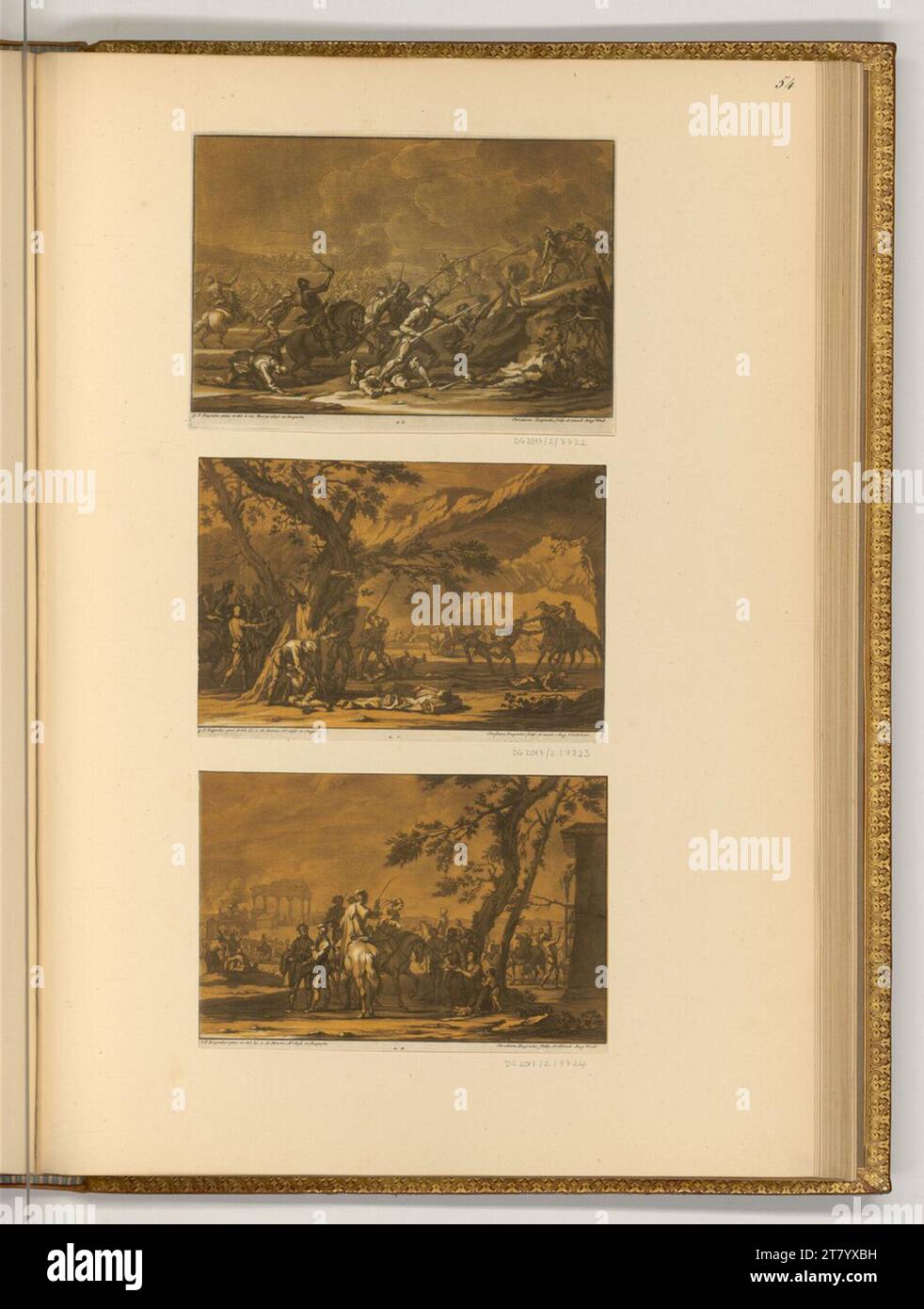 Georg Philipp Rugendas Equestrian battle. Etching, skiing 1728-1781 ...