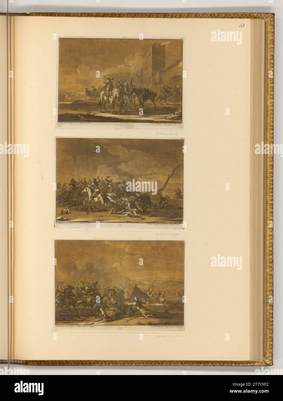 Georg Philipp Rugendas Equestrian battle. Etching, skiing 1728-1781 ...