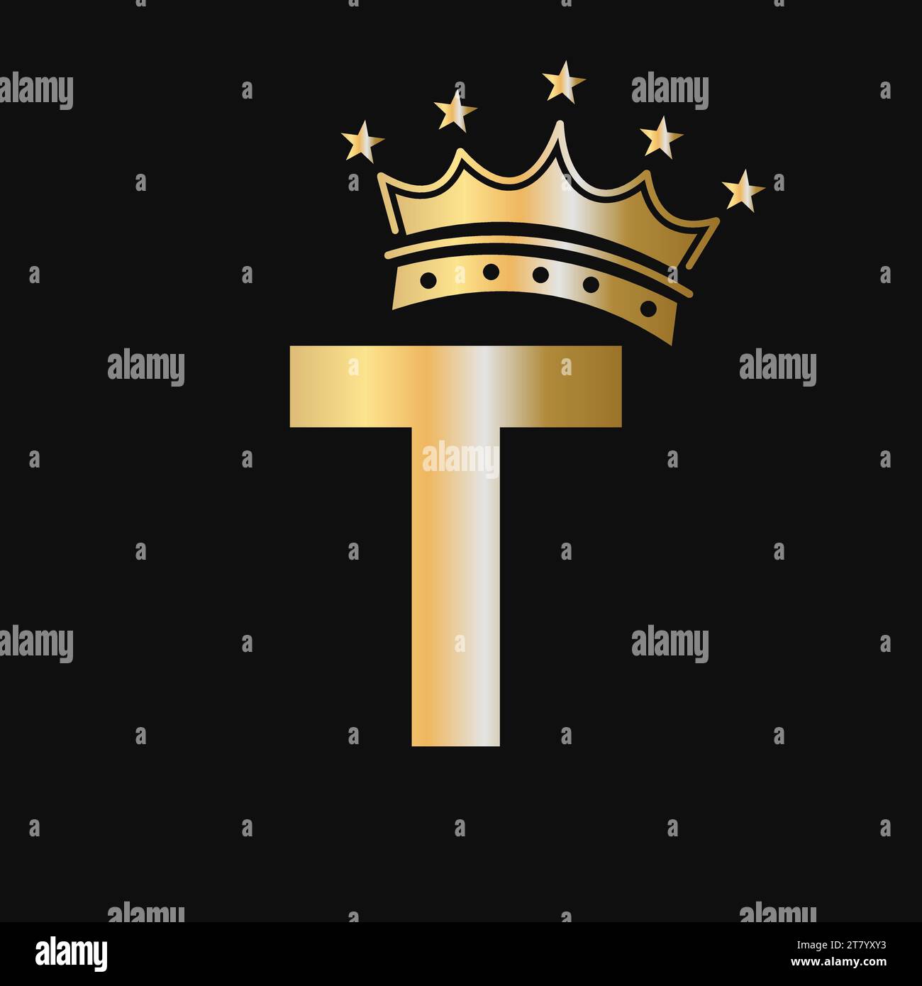 Crown Logo On Letter T With Star Icon. Luxury Symbol Vector Template ...