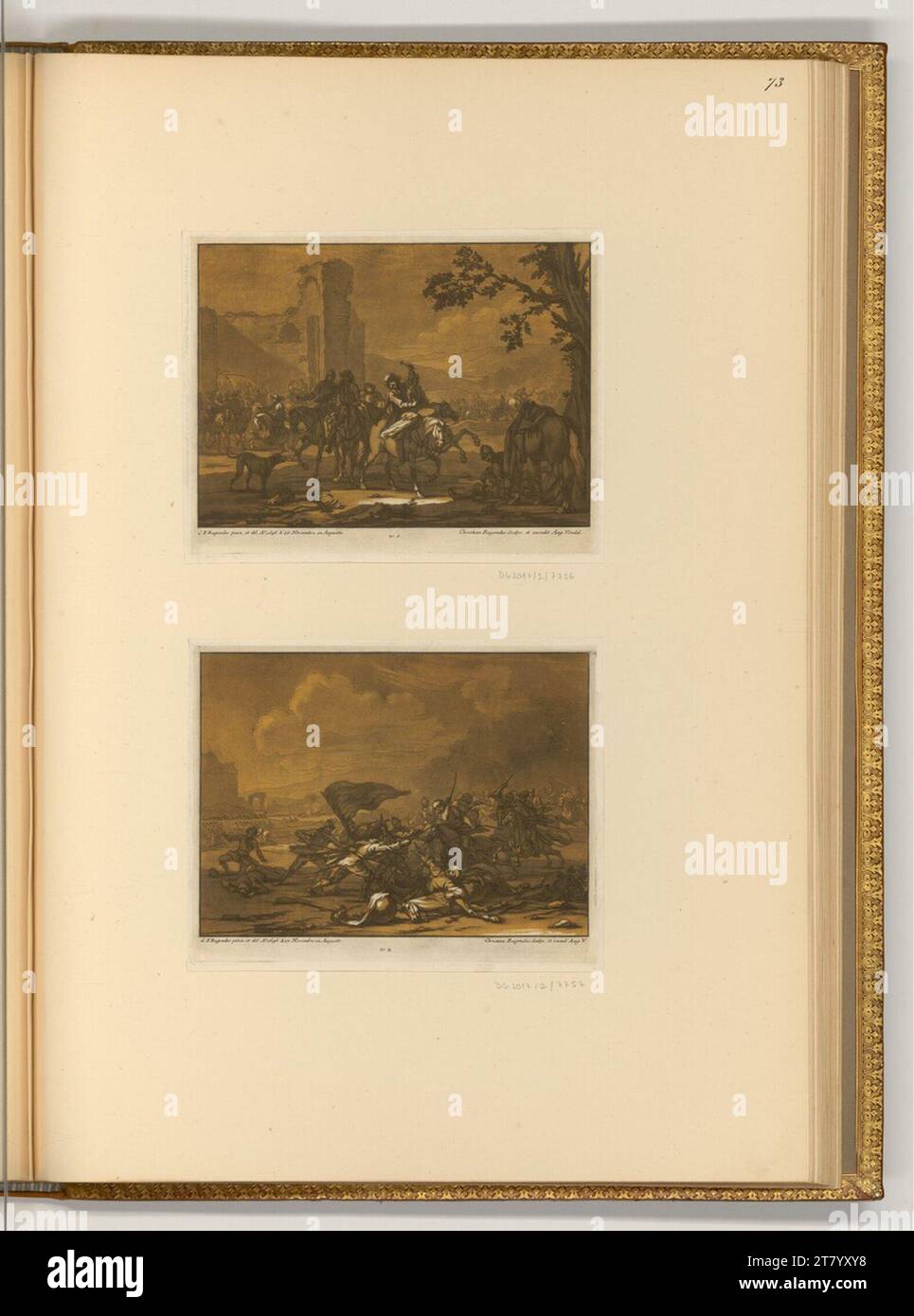 Georg Philipp Rugendas Equestrian battle. Etching, skiing 1728-1781 ...