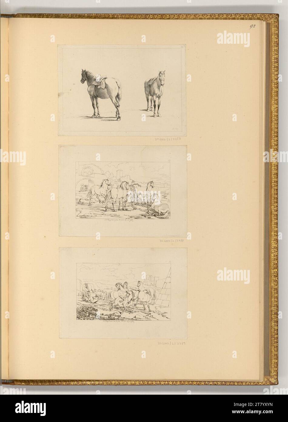 Georg Philipp Rugendas Horses. etching 1699; 1705 Stock Photo - Alamy