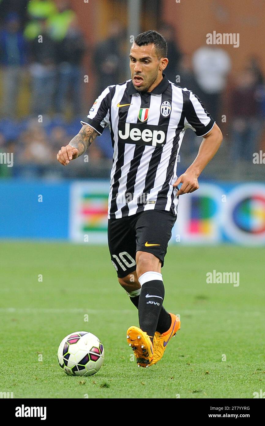 Carlos Tevez of Juventus FC in action during the italian championship ...