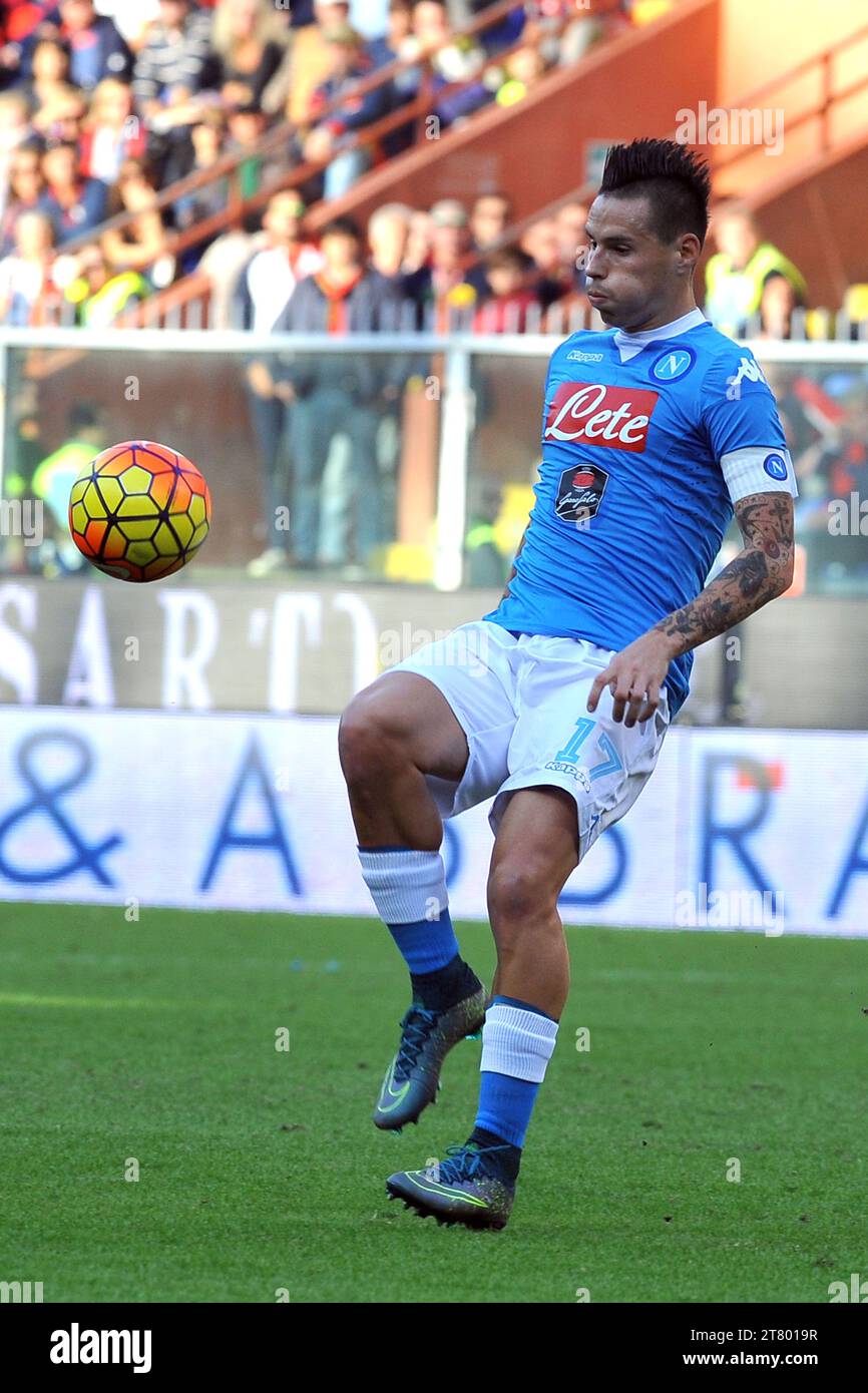 Marek Hamsik of SSC Napoli controls the ball during the italian ...