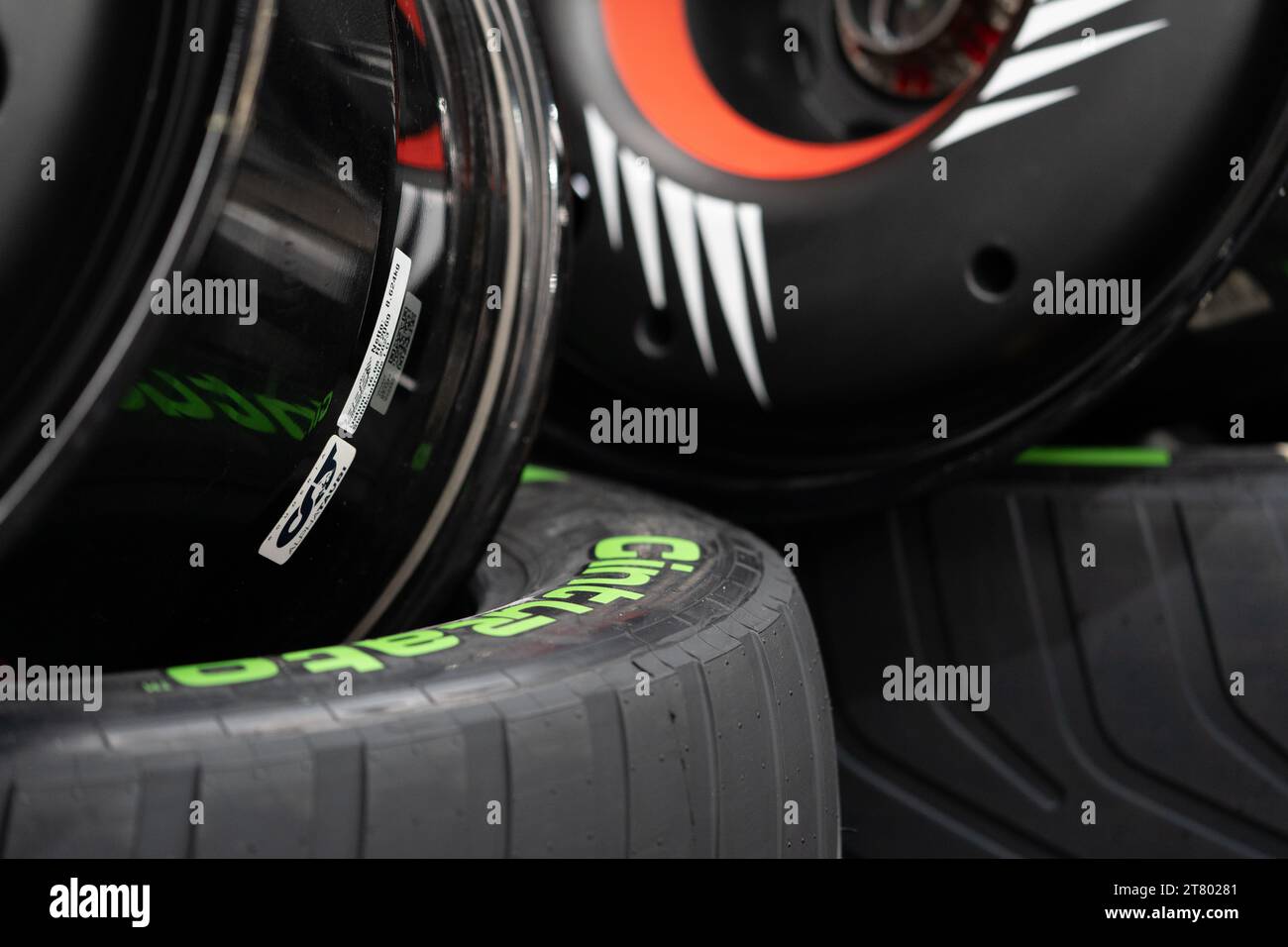Each team's wheels are labelled and barcoded together with their ...
