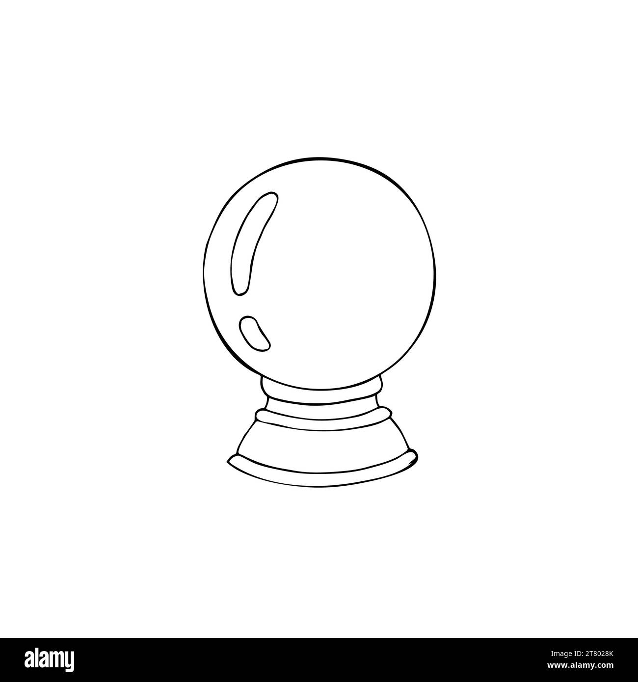 Hand drawn magic crystal ball. Halloween Simple Style Graphic Design ...