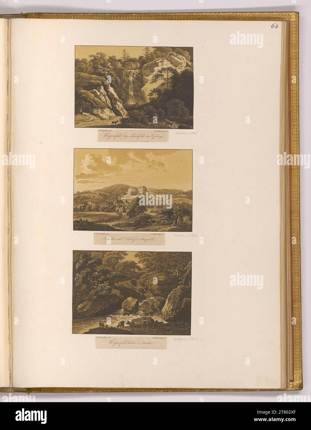 Carl Philipp Schallhas Waterfall near Lilienfeld in the mountains; City ...