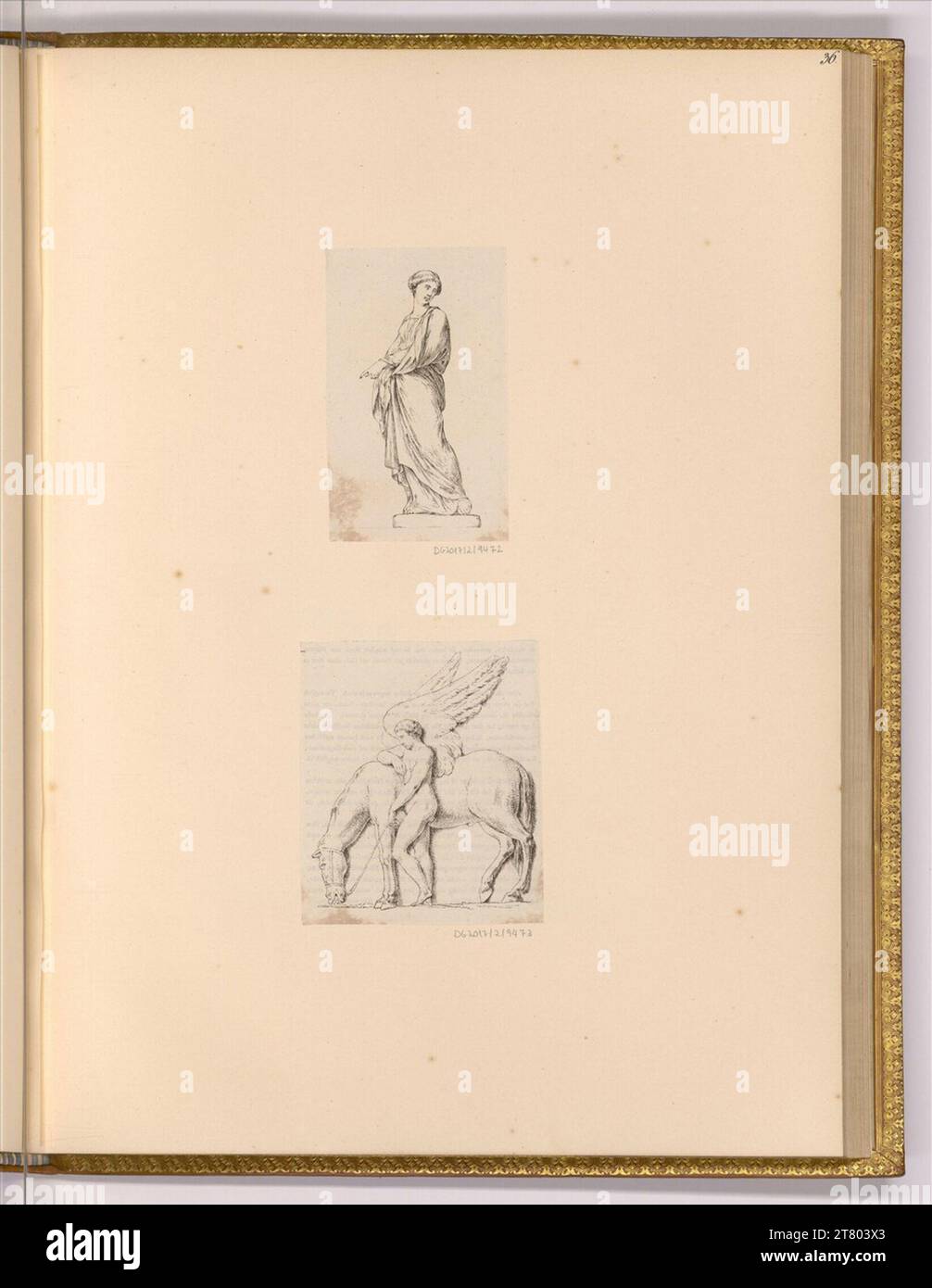 Bernhard Rode (Engraver) Ancient statue of a woman; Boy and Pegasus. etching 1748-1797 , 1748/ ...