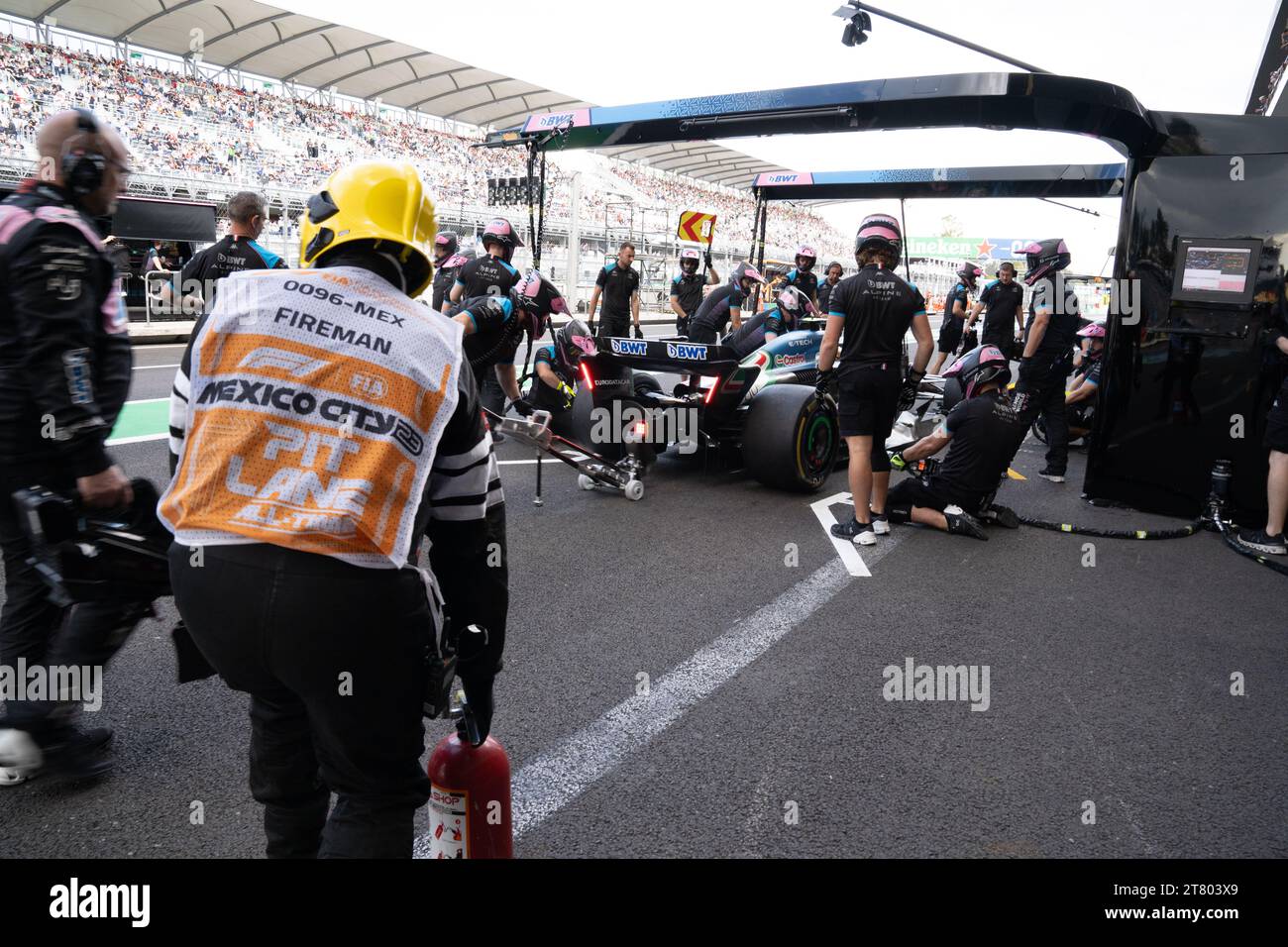 Over 80 firefighters and pit marshals work to keep the pit lane safe ...