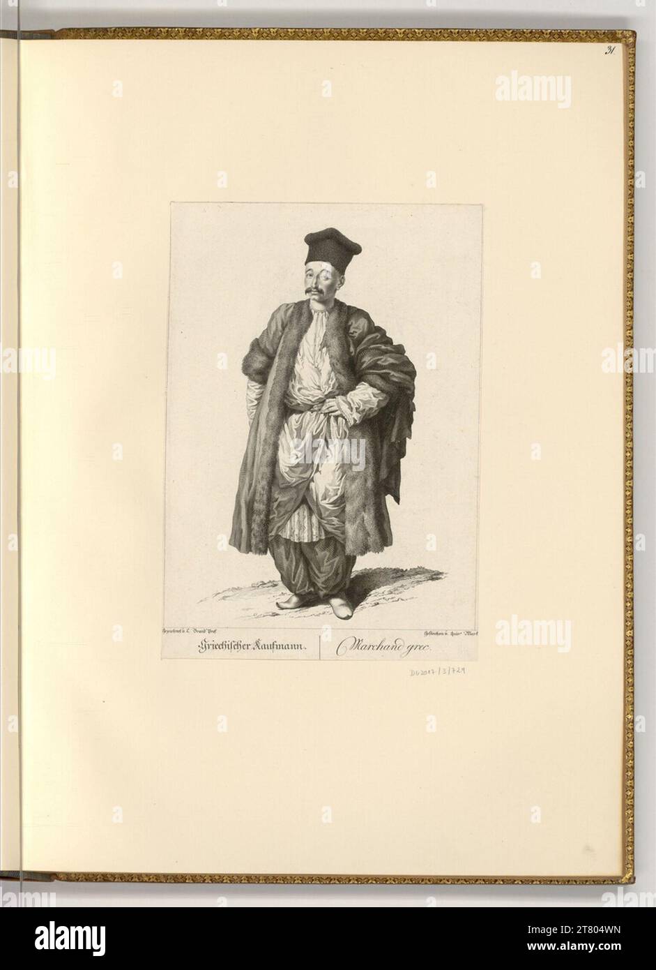 Johann Christian Brand Greek merchant. etching 1775 , 1775 Stock Photo ...