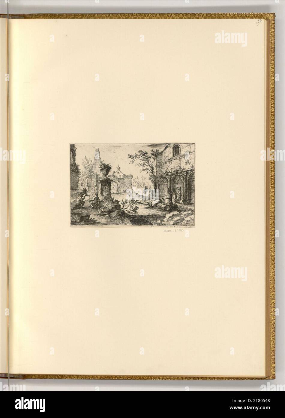 Joseph Stephan (Ausführende r Künstler in) Dorfplatz with ruins ...