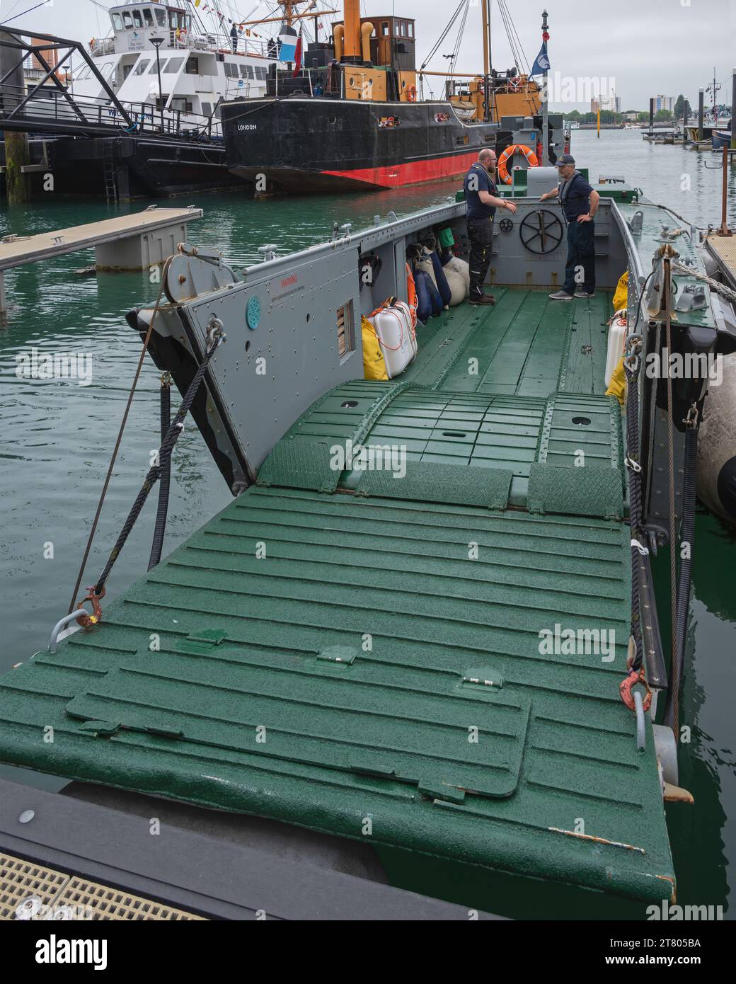 The fully restored Falklands Landing Craft, Foxtrot 8, at her berth ...