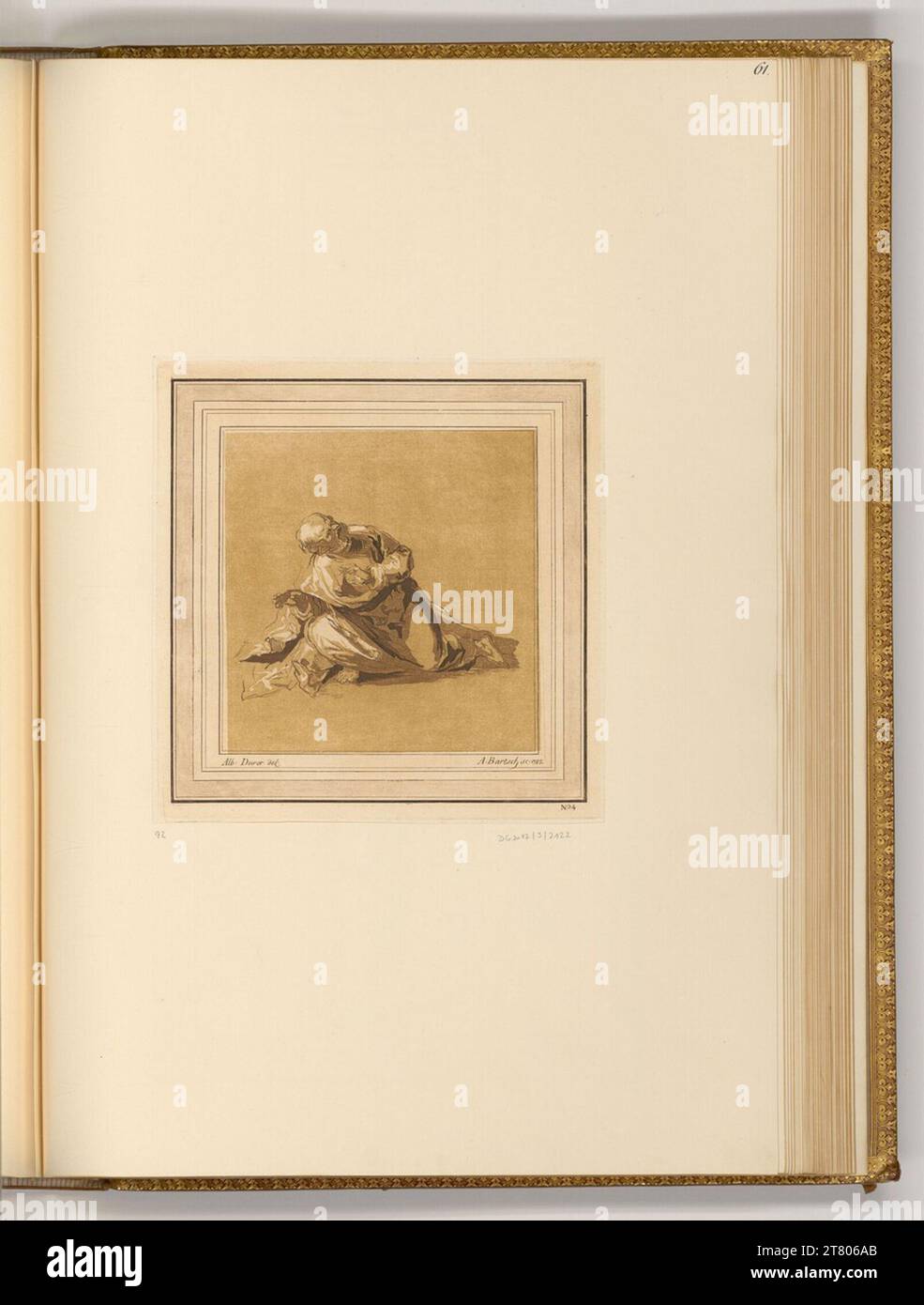 Johann Adam von Bartsch (Engraver) Study of the kneeling on the ground ...