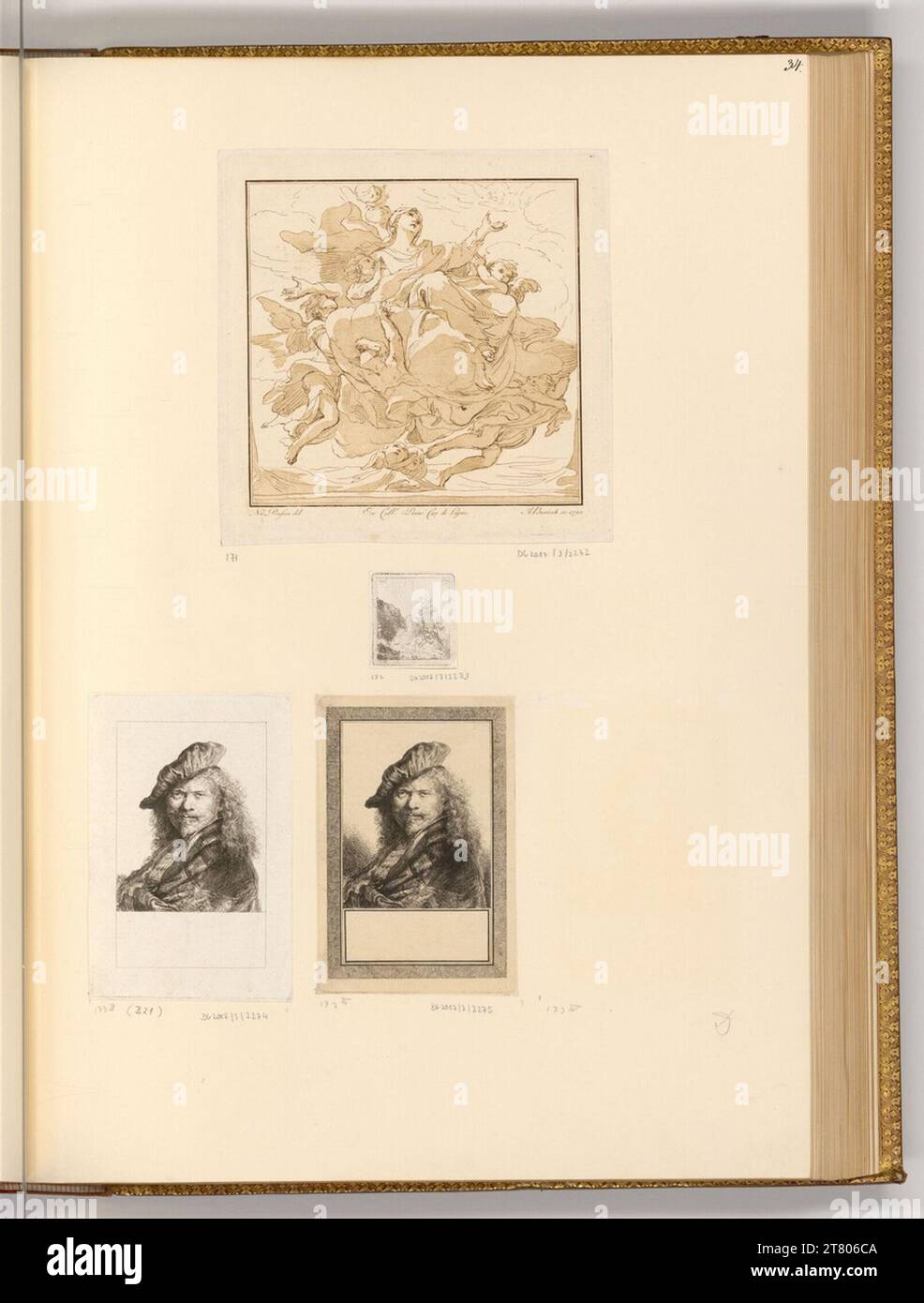 Johann Adam von Bartsch (Engraver) Assumption Day; Landscape; Rembrandts half -length portrait ...