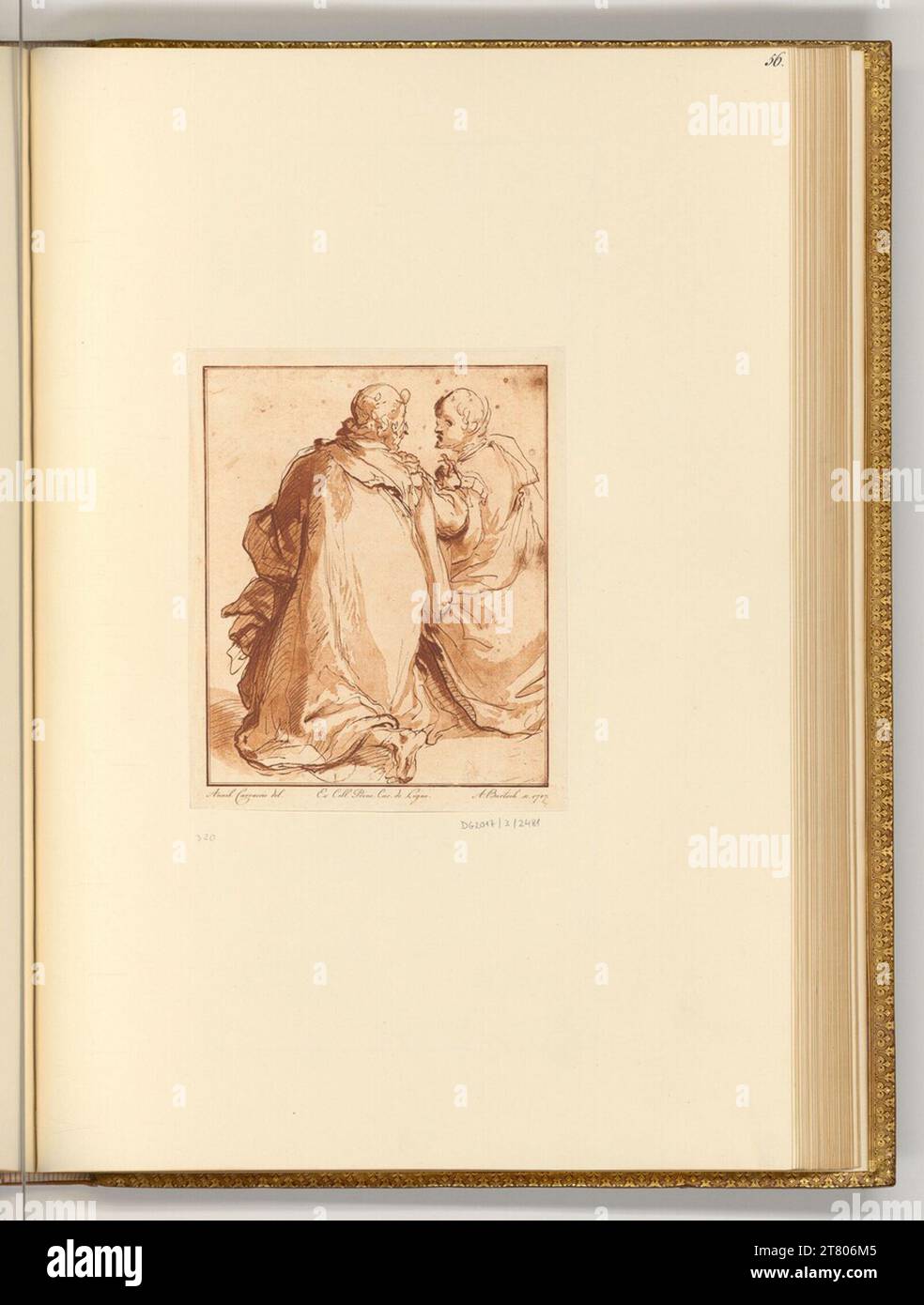 Johann Adam von Bartsch (Engraver) Two kneeling men in the rear view ...